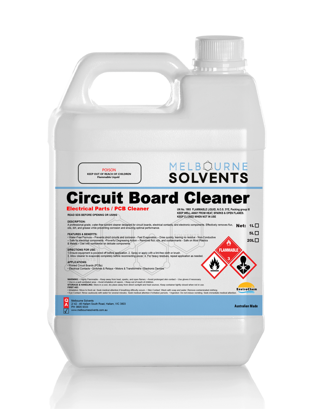 Circuit Board Cleaner, Electrical Parts / PCB Cleaner