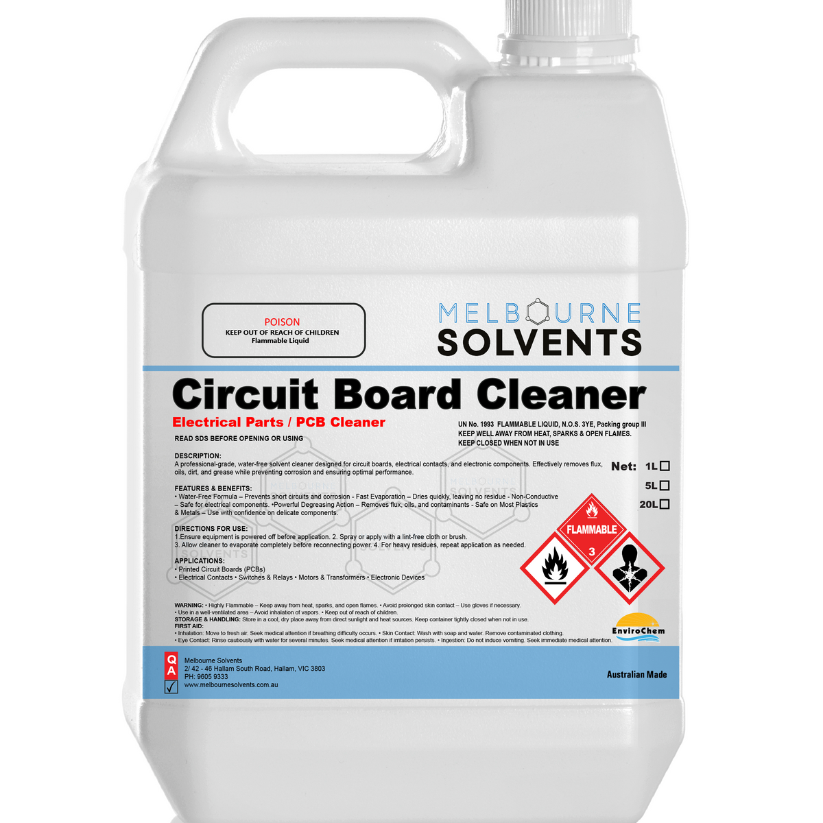 Circuit Board Cleaner, Electrical Parts / PCB Cleaner