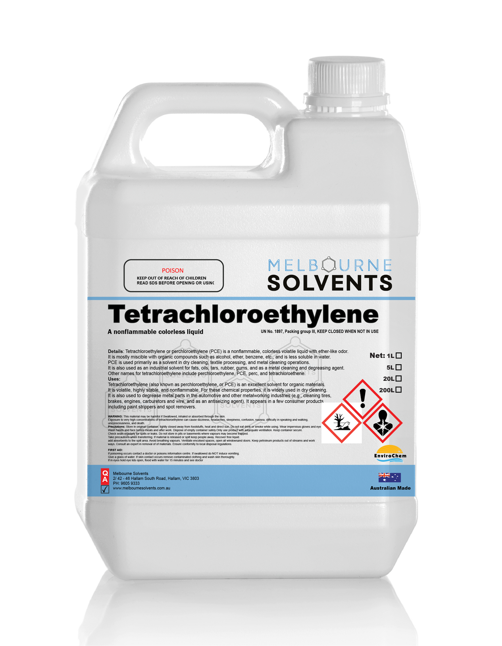 Tetrachloroethylene, perchloroethylene