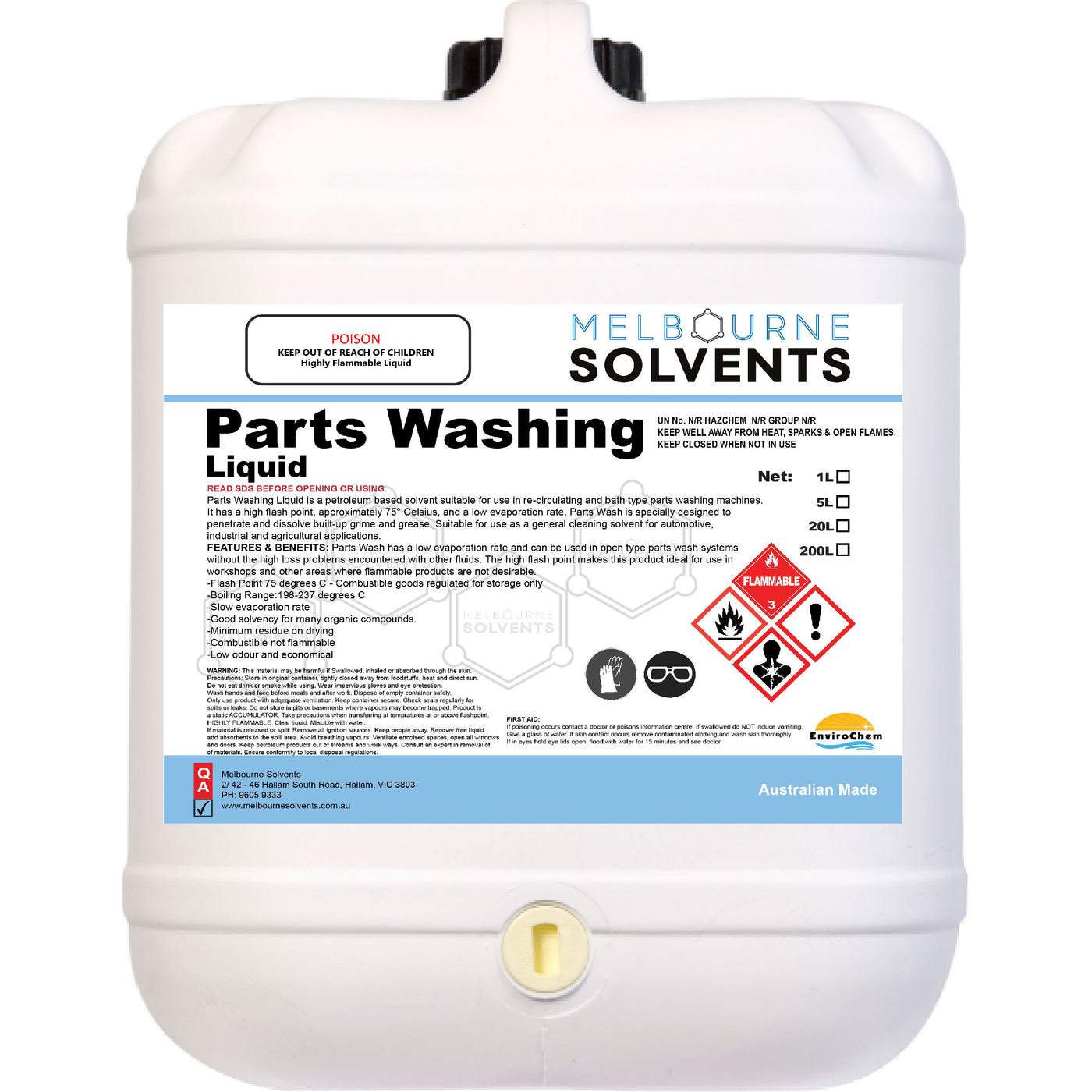Buy Parts Washing Liquid- Melbourne Solvents