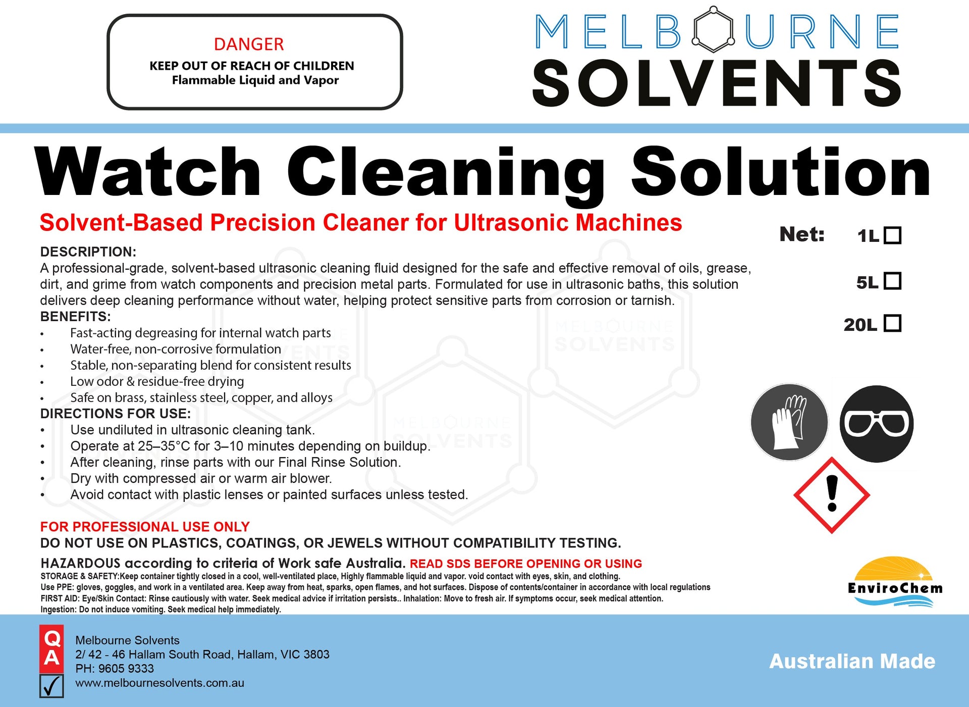 Watch Cleaning Solution