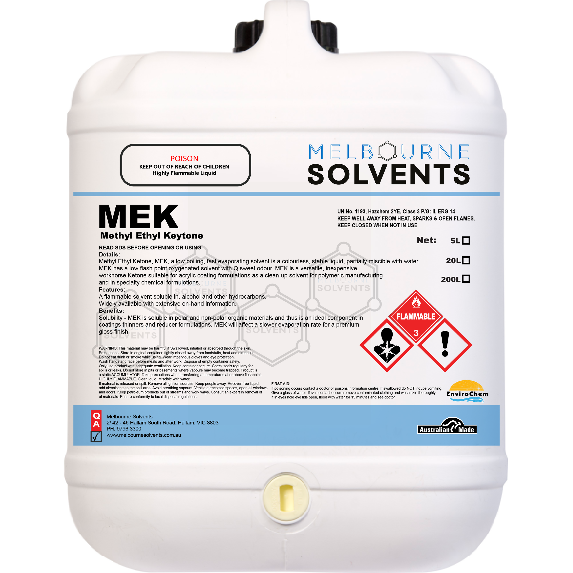 Buy MEK (Methyl Ethyl Ketone) | Melbourne Solvents
