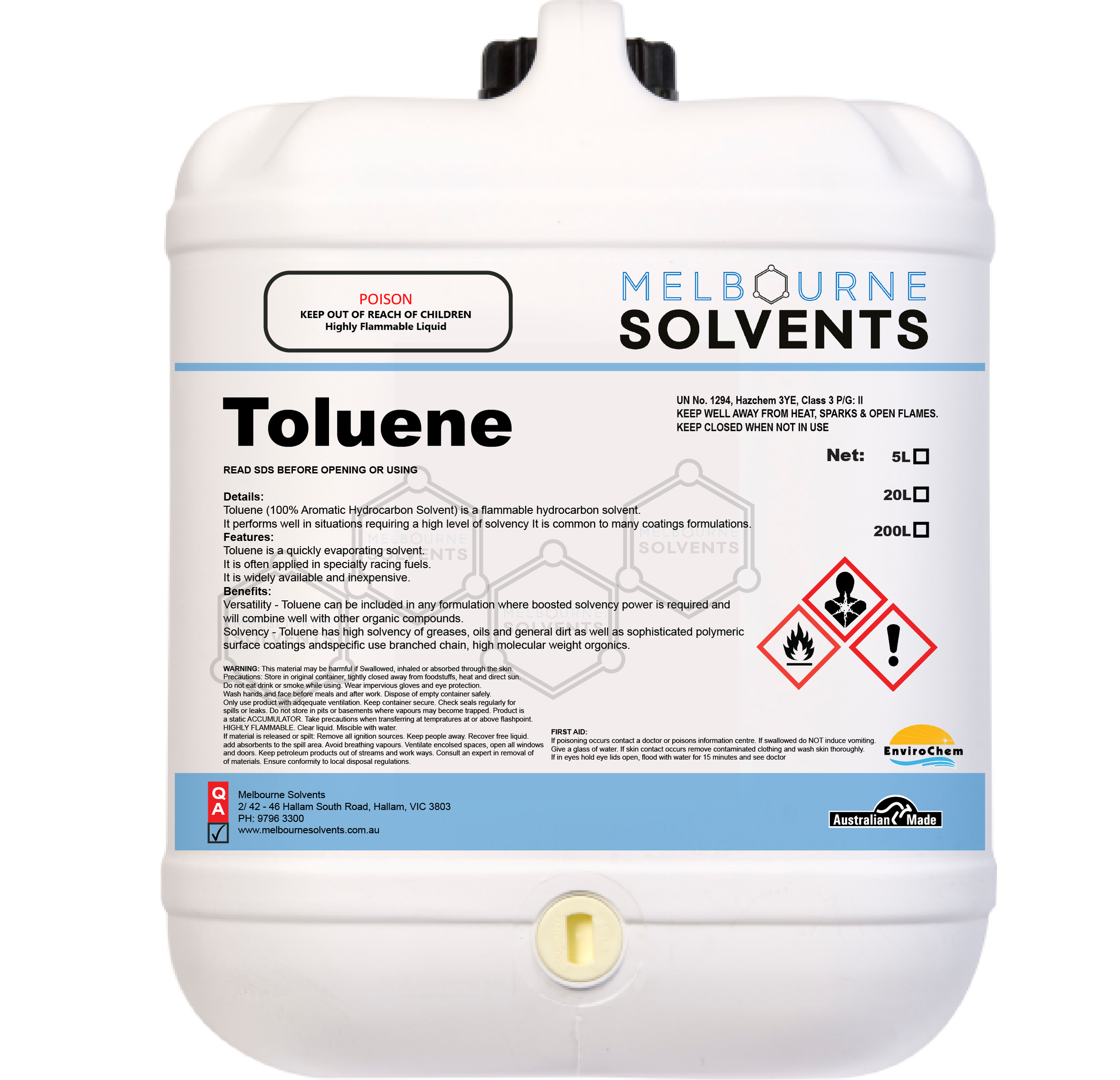 Buy Toluene (100% Aromatic Hydrocarbon Solvent)