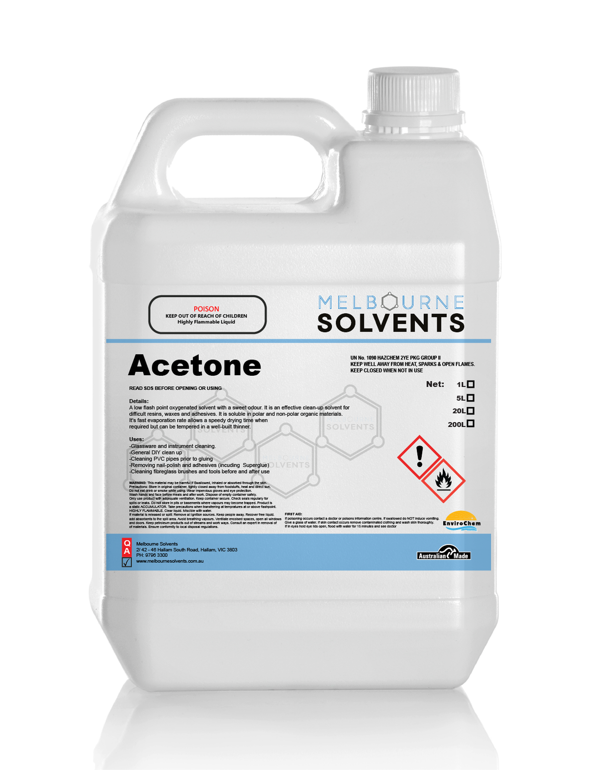 Buy 100 Acetone Melbourne Solvents