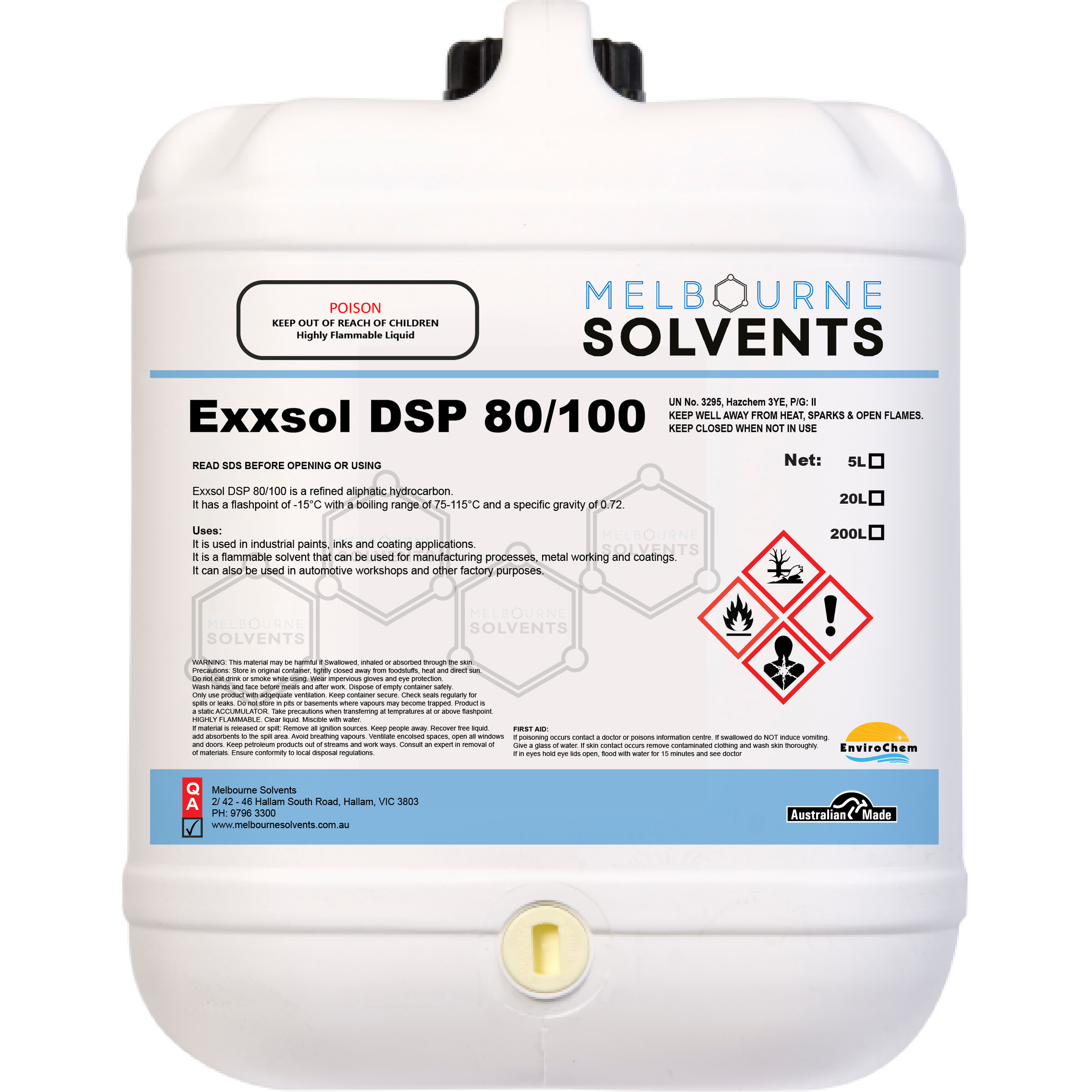 Buy Exxsol DSP 80/100 | Melbourne Solvents