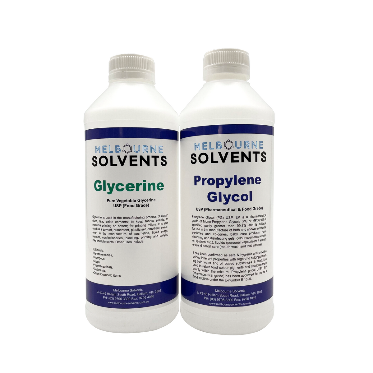 Propylene Glycol + Vegetable Glycerine, 1L COMBO PACK